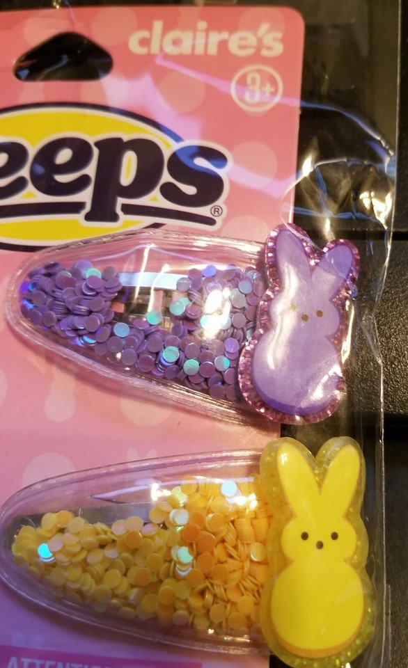 Brand New - Claire's Peeps Bunny Rabbit 4 Confetti Barrettes | eBay