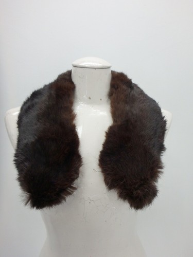 Satin Rabbit Real Fur collar / scarf Brown for Winter Coat Jacket 39511 ...