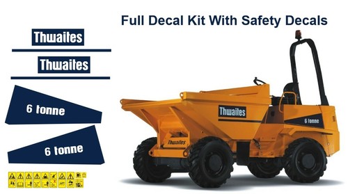 Thwaites 6 Tonne Dumper 6 ton Full Decal Kit With Safety Decals ...