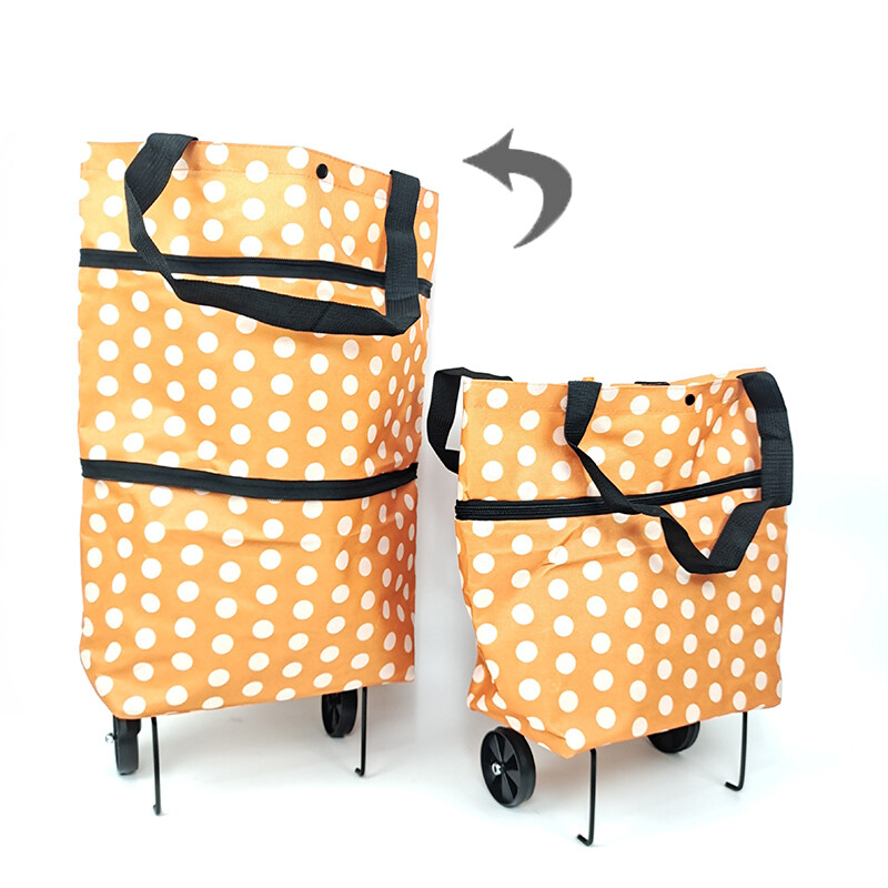 Collapsible Trolley Bags Folding Shopping Bag With Wheels Foldable ...
