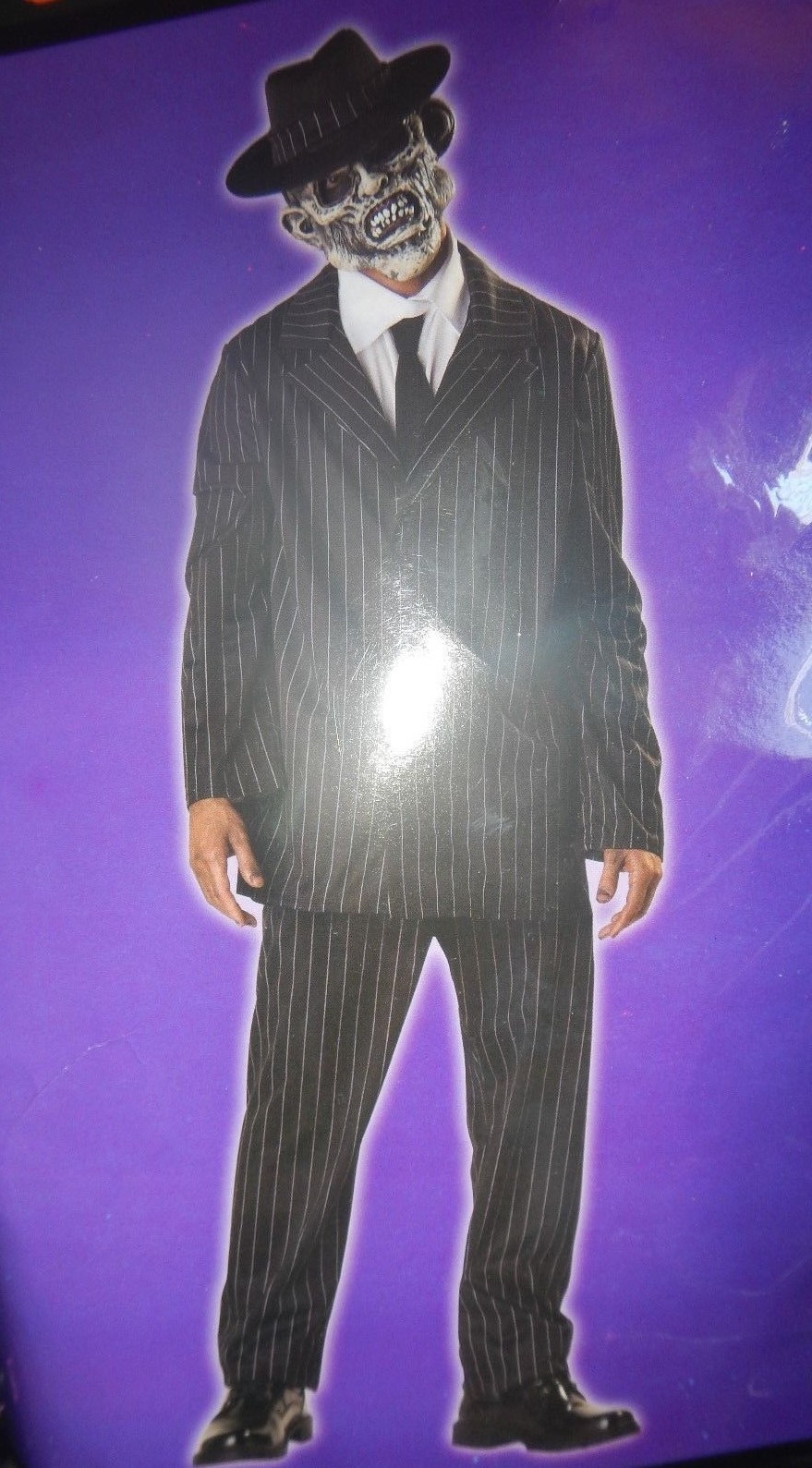 Mens Adult Zombie Gangster Pimp Scary Mobster Suit Hat Mask Large ...