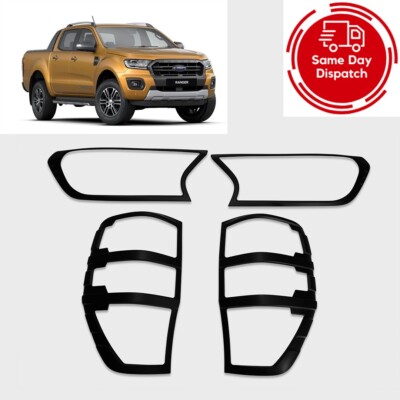 Black headlight tail light trims for ford ranger px2 px3 wildtrak ...