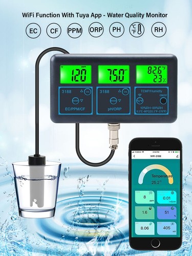 Smart Monitor Fish Tank WIFI SPA Pool Water Quality Meter PH ORP EC PPM ...