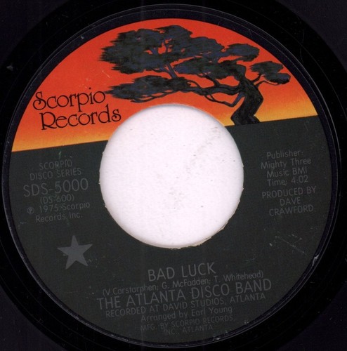 Atlanta Disco Band Bad Luck 7" Vinyl USA Scorpio 1975 SDS5000 | eBay