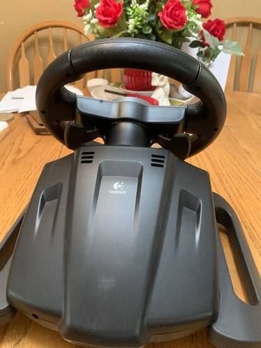 Logitech PS3 PS2 Driving Force Wireless Racing Steering Wheel with Box ...