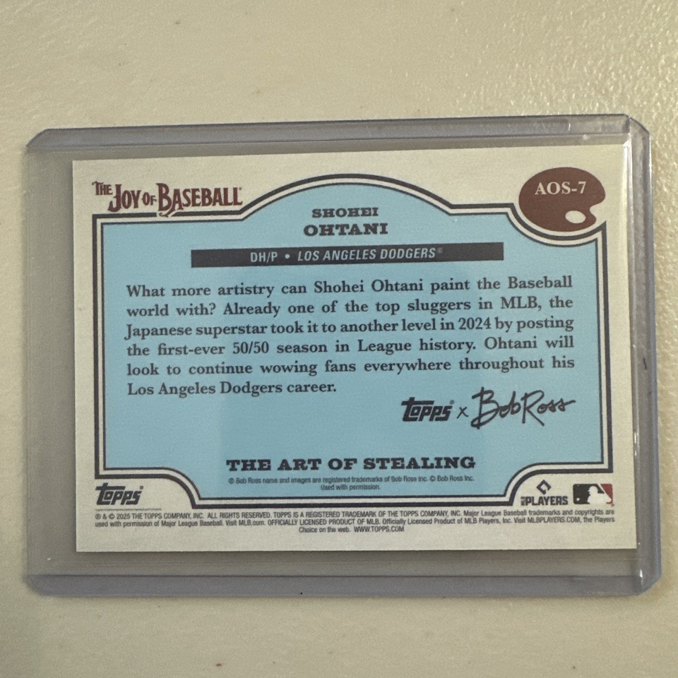 2025 Topps Bob Ross Joy Of Baseball Shohei Ohtani Art Of Stealing AOS-7 ...
