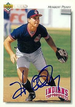 Herbert Perry autographed Baseball Card (Cleveland Indians) 1992 Upper ...