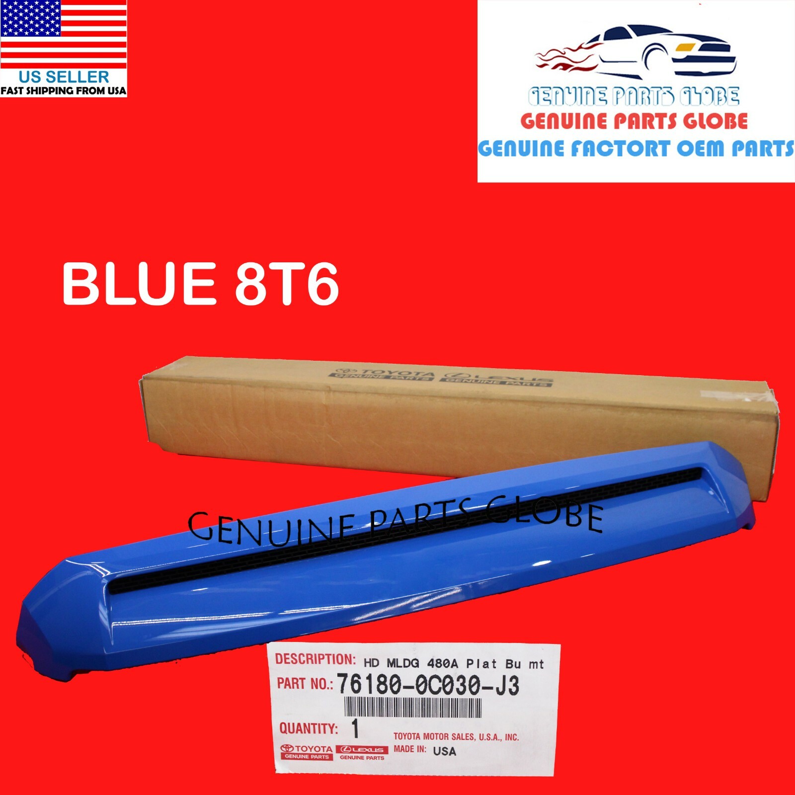 GENUINE TOYOTA 14-21 TUNDRA TRD VOODOO BLUE 8T6 HOOD BULGE SCOOP 76180 ...