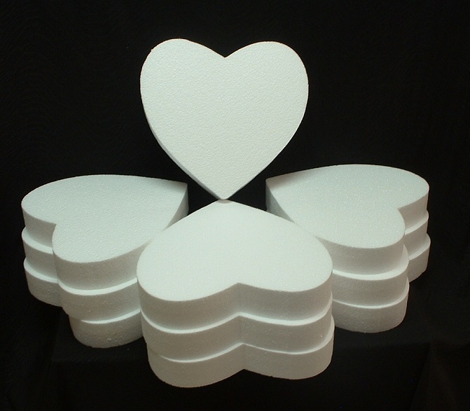 10 pc. EPS styro-foam HEARTS 10"X2" White Craft Floral Wedding Party ...
