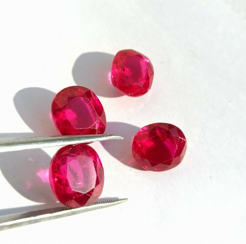36.60 Carat Ruby Corundum Gemstone Faceted 4 Piece 11x12x7-11x13x8 mm ...