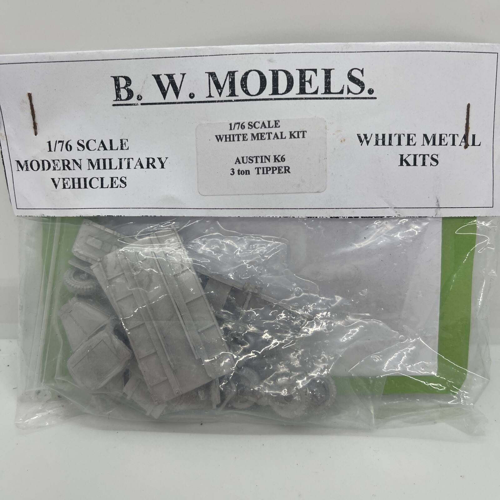 BW MODELS 1/76 SCALE OO GAUGE 4MM AUSTIN K6 3 TON TIPPER WHITE METAL ...