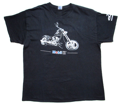 Mobil 1 Street Chopper Motorcycle T-Shirt Men's Size XL Black | eBay