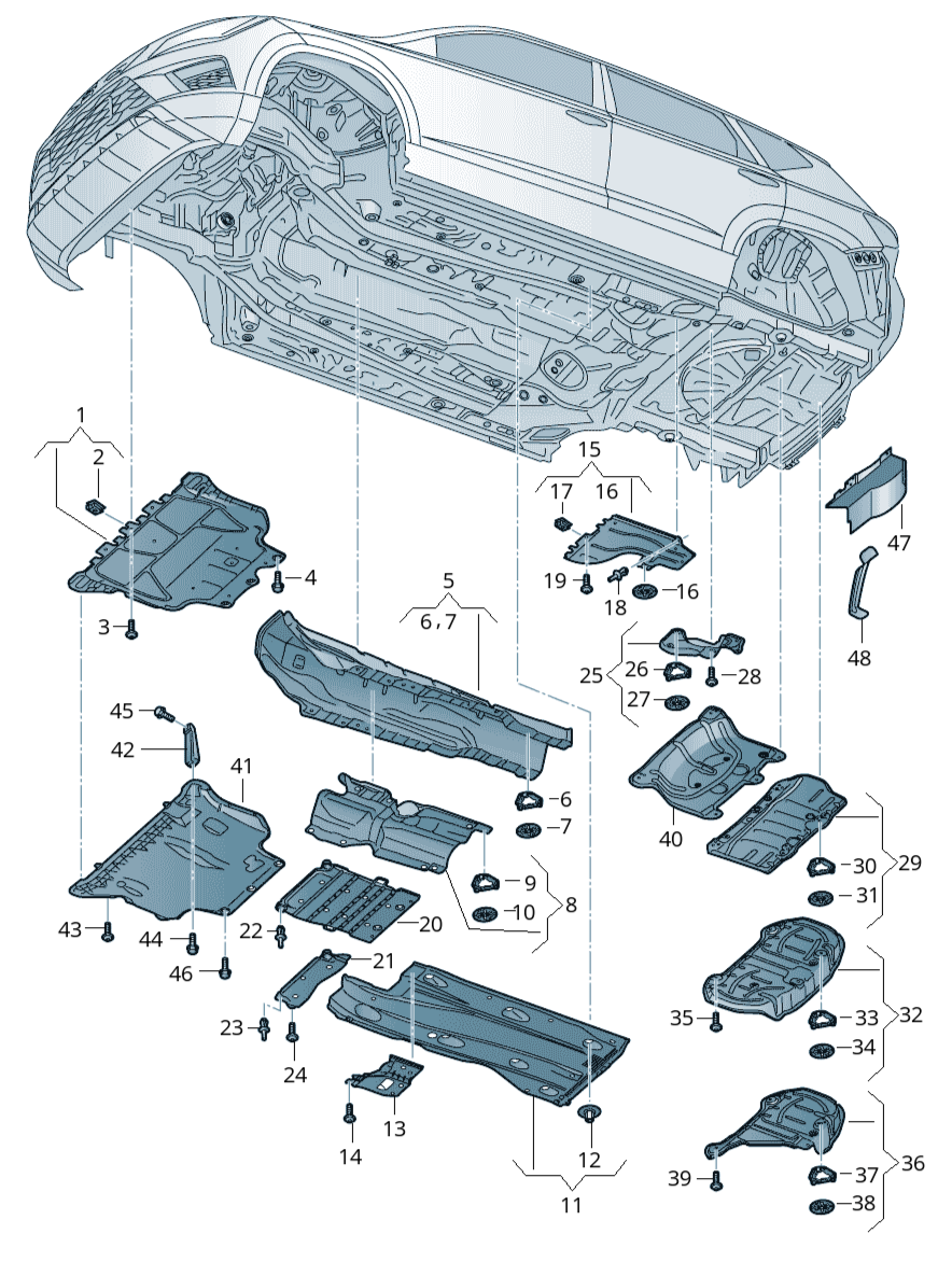 NEW 2018-2021 VW T-ROC - ENGINE UNDER UNIT 5Q0825236F | eBay UK