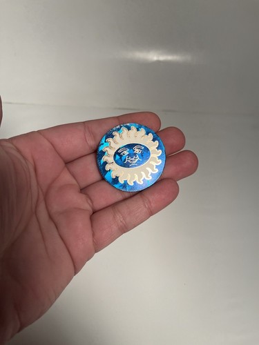 Vntg POG 1990s Sun Face Blue Shiny Foil Milk Bottle Cap HTF RARE Game ...