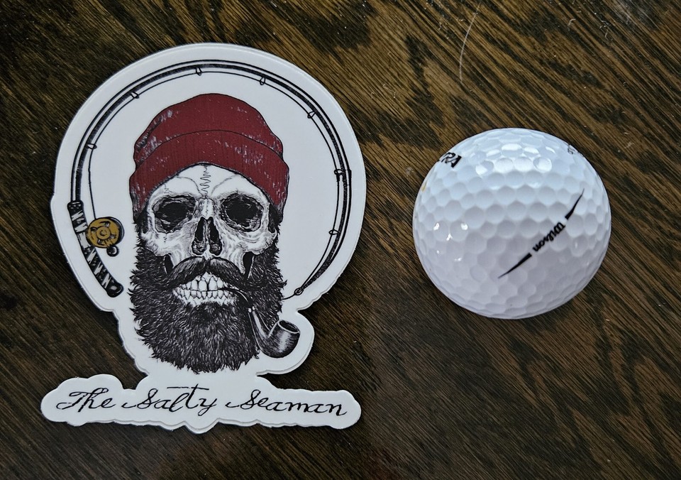 Salty Seaman Vinyl Decal Sticker Fishing Ocean Skull | eBay