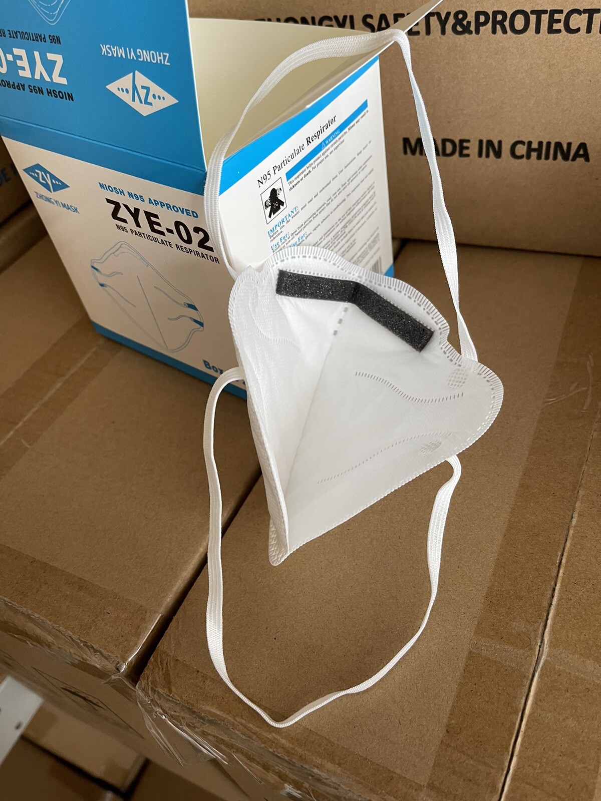 4 Boxes ZYE-02 N95 Particulate Respirator Face Mask 20 Pack NIOSH ...