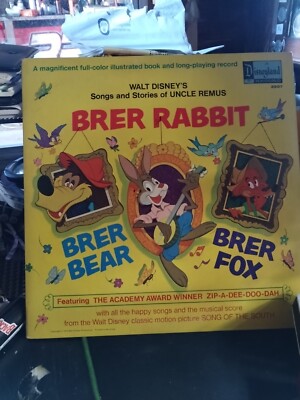 1970 Walt Disney Brer Rabbit LP Record 3907 SONG And Stories Of Uncle ...