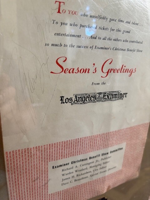 MARILYN MONROE!! PERSONALLY HAND SIGNED 1953 EVENT PROGRAM. MARILYNS ...