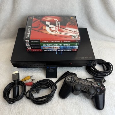 Sony PlayStation 2 PS2 FAT Console Bundle SCPH-39001 w Memory Card + 5 ...