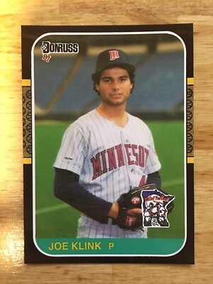 1987 Donruss Joe Klink Custom Card That Never Were Minnesota Twins WS ...