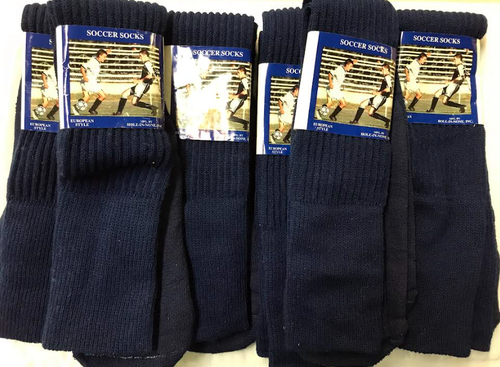 Nine pairs of Youth Size Soccer Socks Fits Shoe Boys size Up to 4, Navy ...