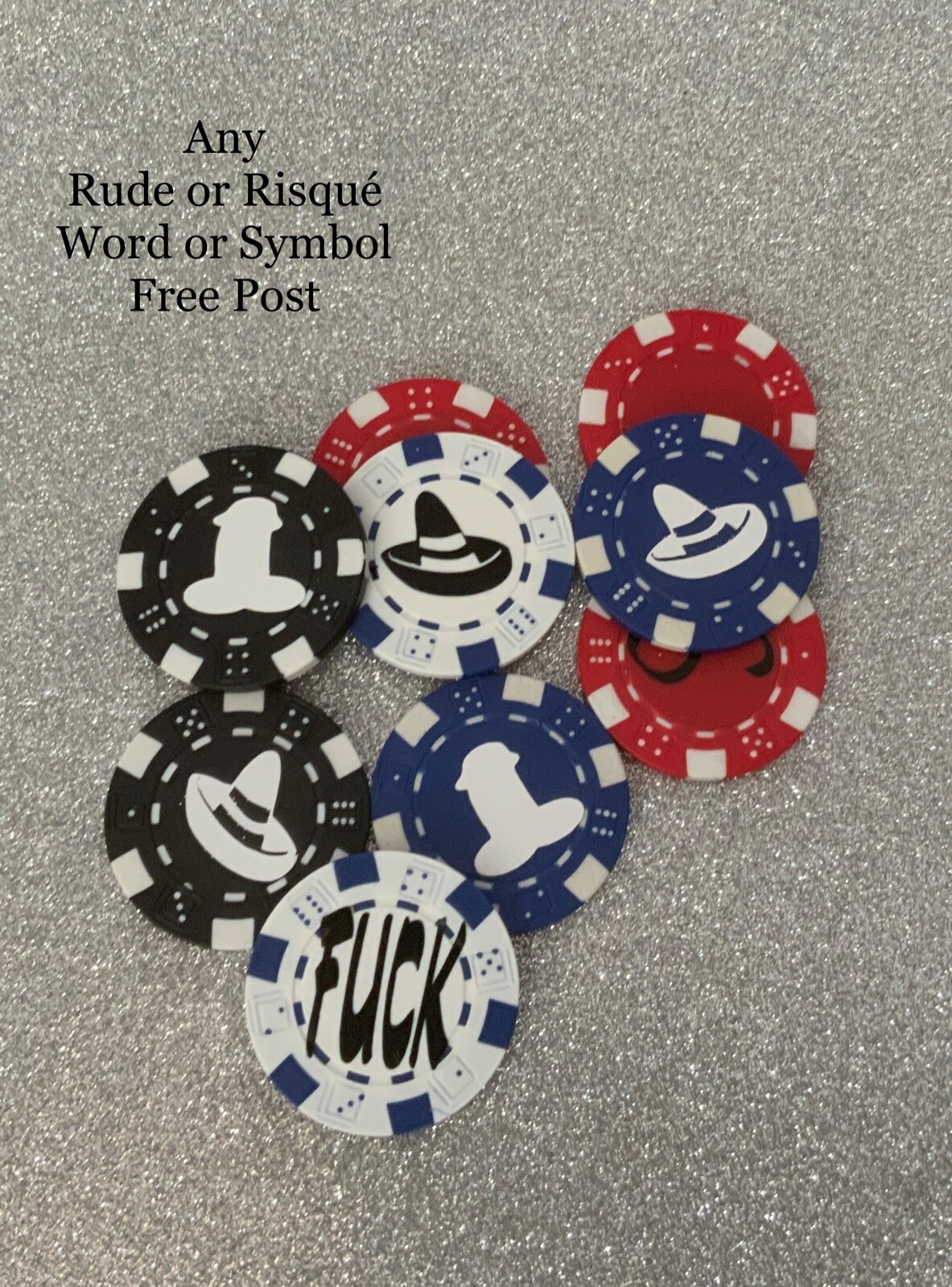 Naughty Personalised Golf Ball Marker Golf Prize Rude Risqué F**K Poker ...