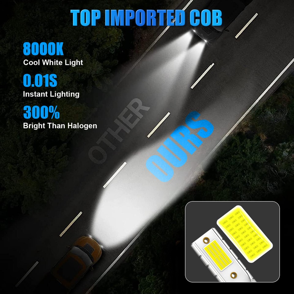 For 2004-2014 Ford F-150 8000K LED Headlight Hi/Lo + Fog Light 4 Bulbs ...