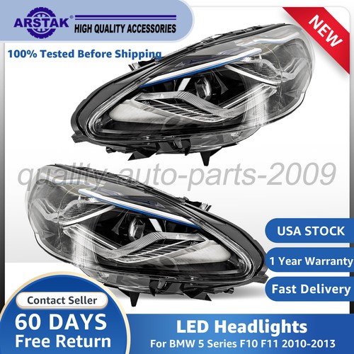 Pair LED Headlights Assembly For BMW 5 Series F10 F11 2010-2013 Xenon W ...