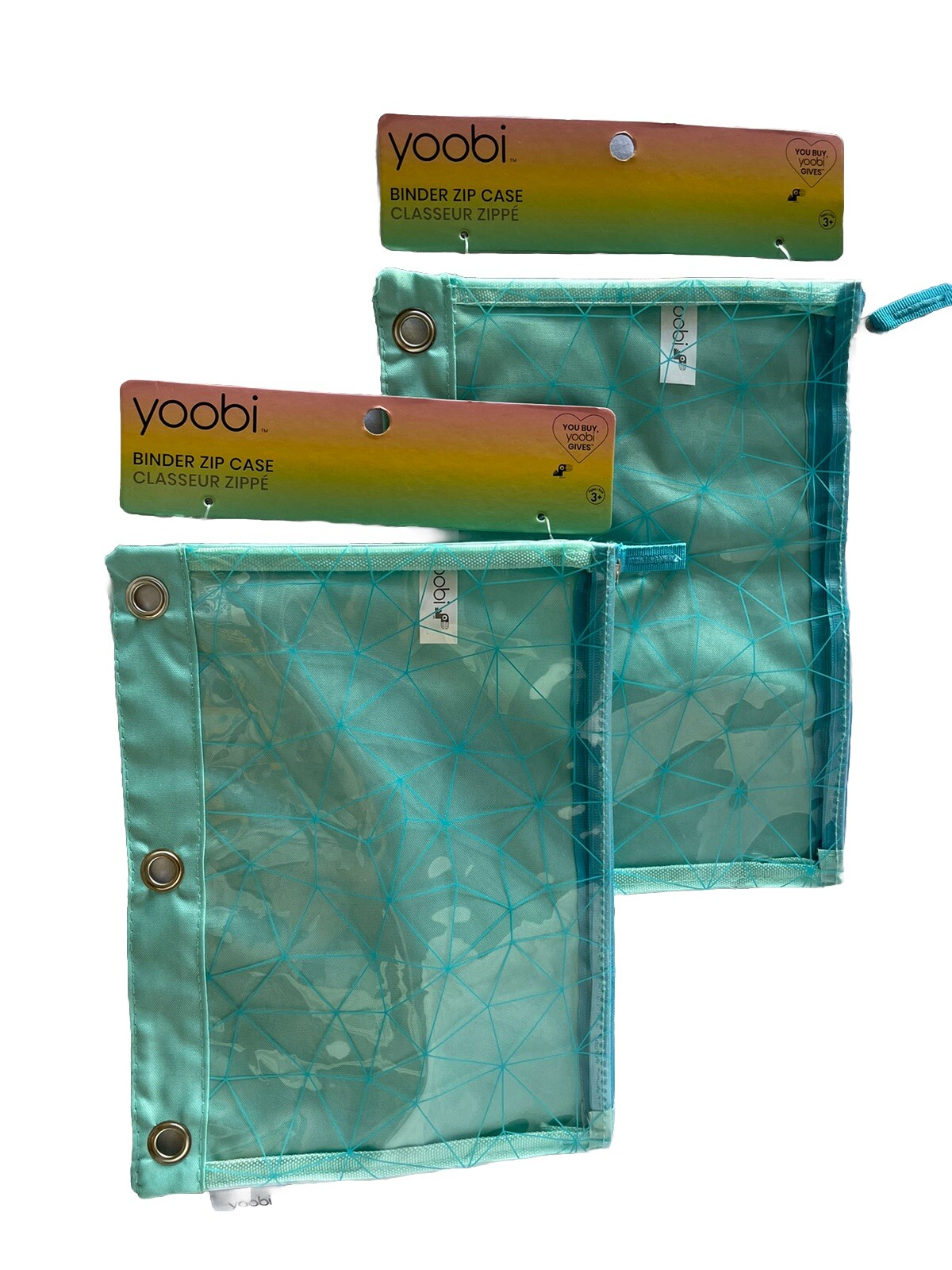 Yoobi 3 Ring Binder Zip Pencil Case Teal New Set Of 2 | eBay