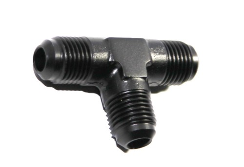 (one) AN6 6-AN Male to 2x AN6 6-AN Male Black 3-Way Tee T-Piece Fitting ...