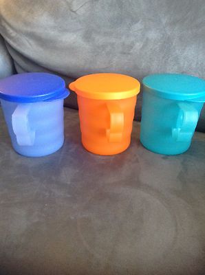 TUPPERWARE 350 ML DRINKING REUSABLE DRINKS CUPS WITH LIDS (BLUE, TEAL ...