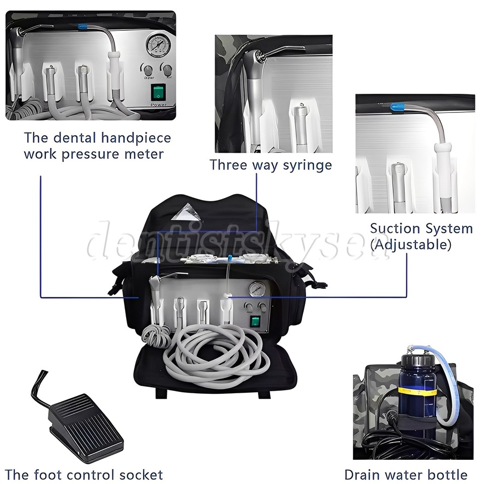 Portable Dental Delivery Unit with Air Compressor Suction System Mobile ...