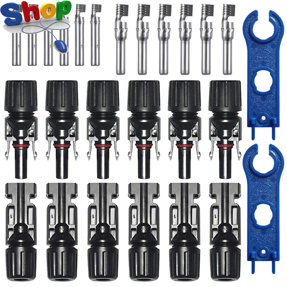 6 Pairs Solar Cable Connector, Male/Female Solar Panel Cable Connectors ...