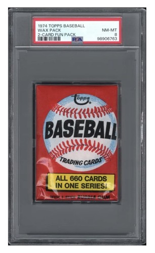 1974 Topps Baseball Wax Pack 2 CARD FUN PACK PSA 8 | eBay