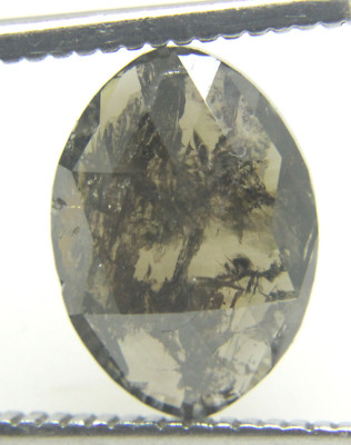 3.04 Cts Oval Shape Brown Color checker Cut Natural Diamond 12.25x8 ...