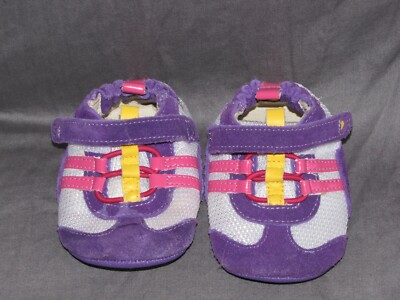 Robeez Baby Girl Silver Glitter Sparkle Purple Pink Athletic Trainer ...