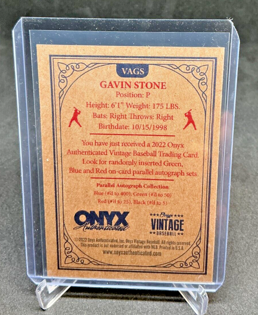2022 Onyx Vintage Extended - Autographs Gavin Stone #VAGS Blue Ink /400 ...