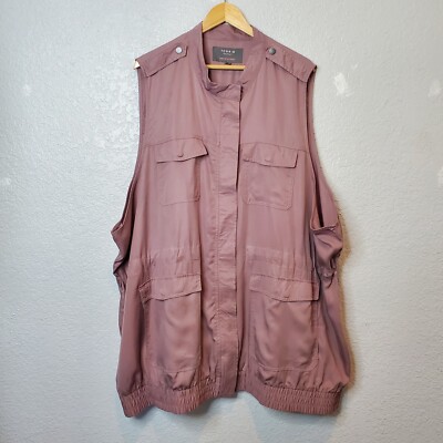 Torrid Womens Twilight Mauve Tencel Twill Zip Utility Vest Size 6X New ...