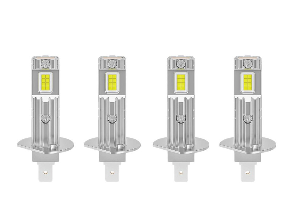 x4 H1 LED Bulbs + Euro GLASS Ellipsoid Projector M3 Headlight For 92-99 ...
