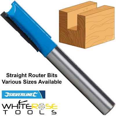 Silverline Straight Router Bit 1/4" Shank Metric Cutter Kitchen TCT ...