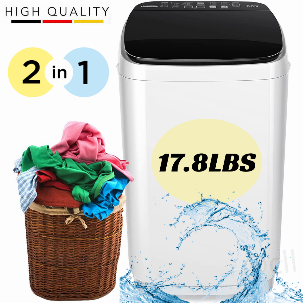 Washing Machine Full Automatic 17.8Lbs Portable Compact Washer&Spin ...