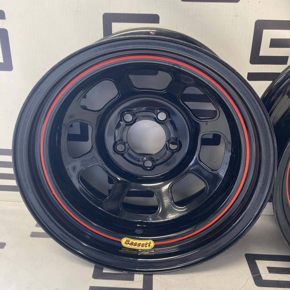 2 Basset Racing DOT-Approved Black Powdercoat Street Legal Wheels 57RF2 ...