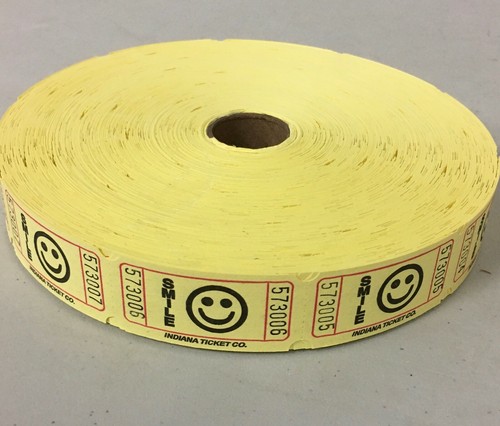 Smile Face Tickets Roll of 2000 Single Stub Smile Emoji Raffle Fun Fair ...