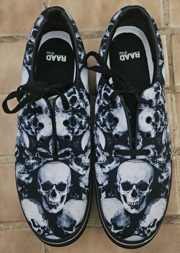 RAAD Custom Canvas B&W Skull Sneakers, Men's Size US13, New Without Box ...
