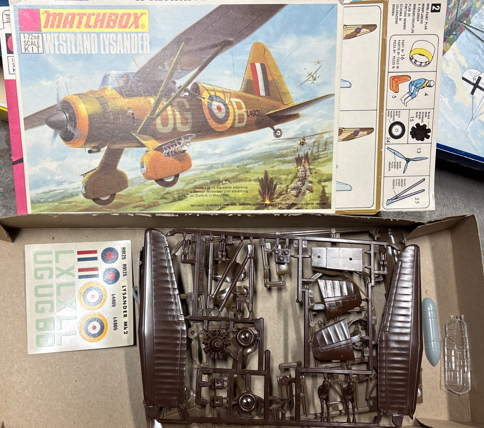 Matchbox Airfix Westland Lysander 2 Kit Lot 1:72 Scale Model Aircraft ...