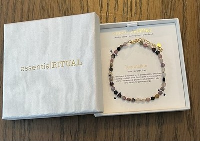 Essential Ritual 18K Gold Plate Sterling Silver Charm Gem Love&Protect ...