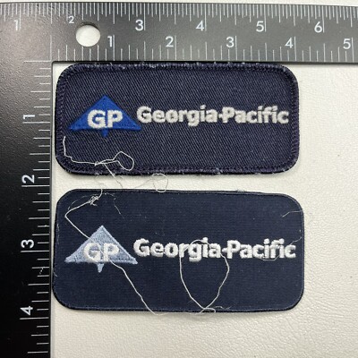 2 Patch Lot Inc. Both Lt & Dk Blue Logo GEORGIA PACIFIC Patch (Pulp ...