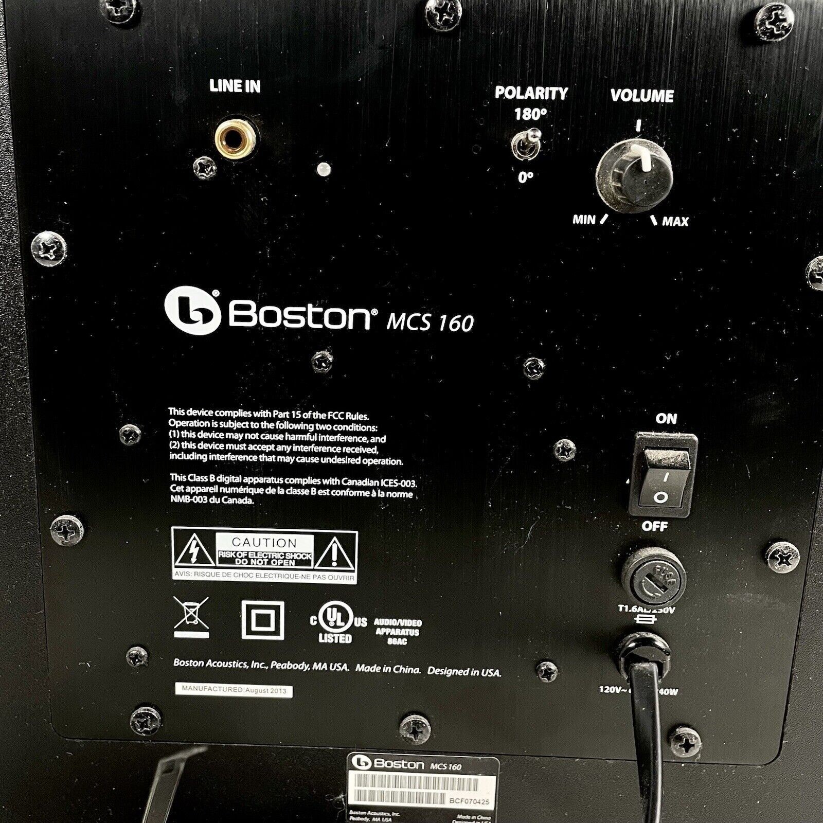 Boston Acoustics MCS160 Powered Subwoofer | eBay