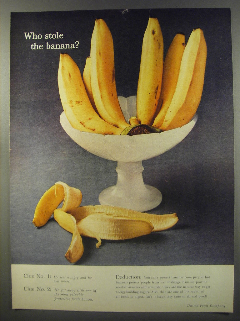 1956 United Fruit Company Ad - Who stole the banana? | eBay