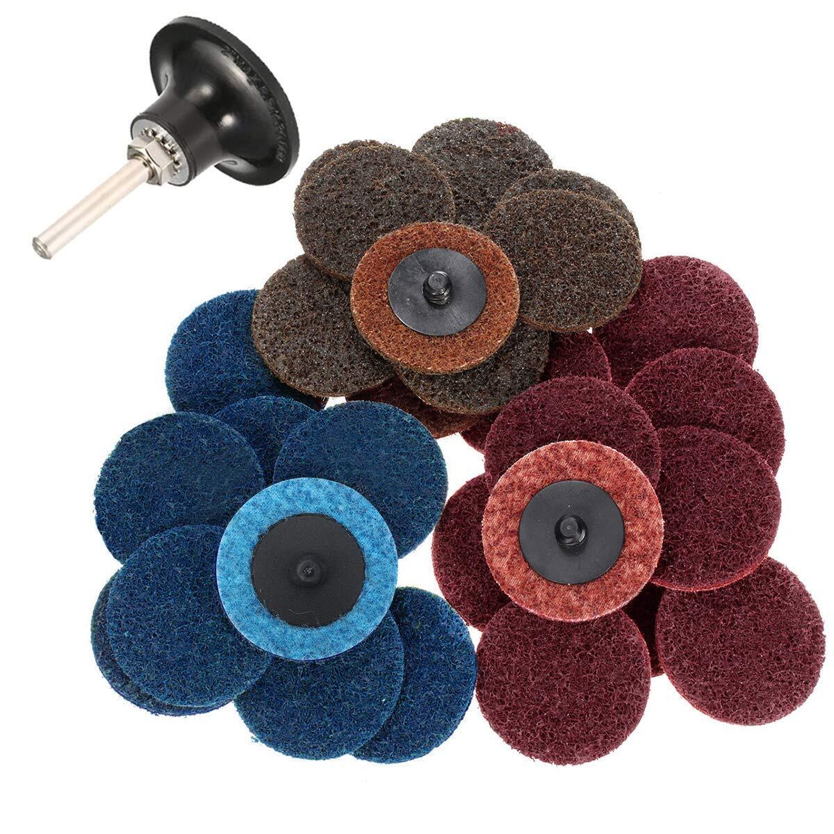 INSMA 2 inch Quick Change Discs 30Pcs Sanding Discs 1Pcs 1/4'' Holder ...